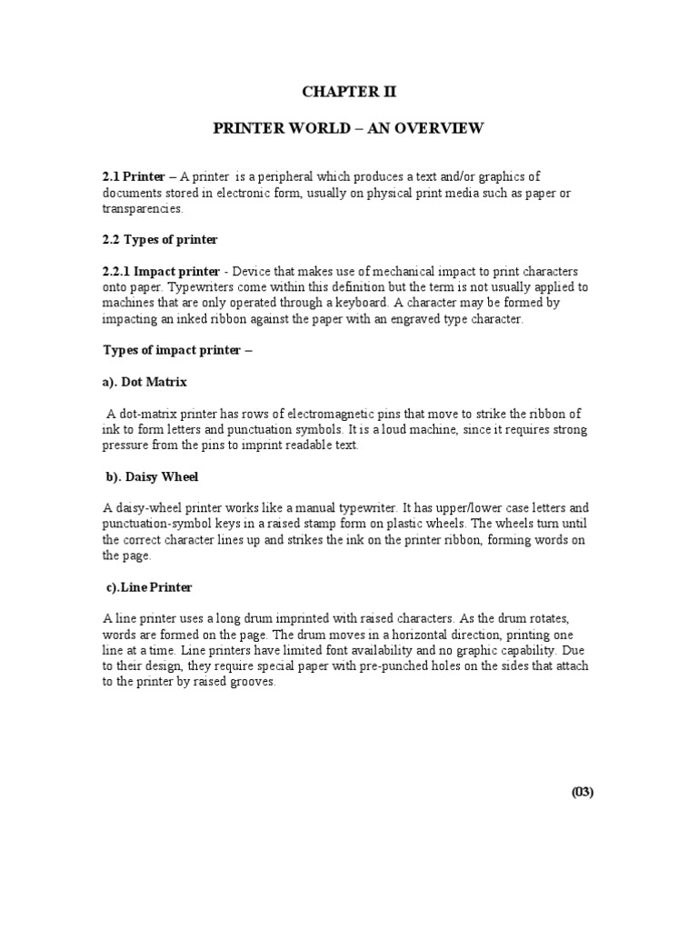 Printer Types - An Overview | PDF | Printer (Computing) | Communication Design
