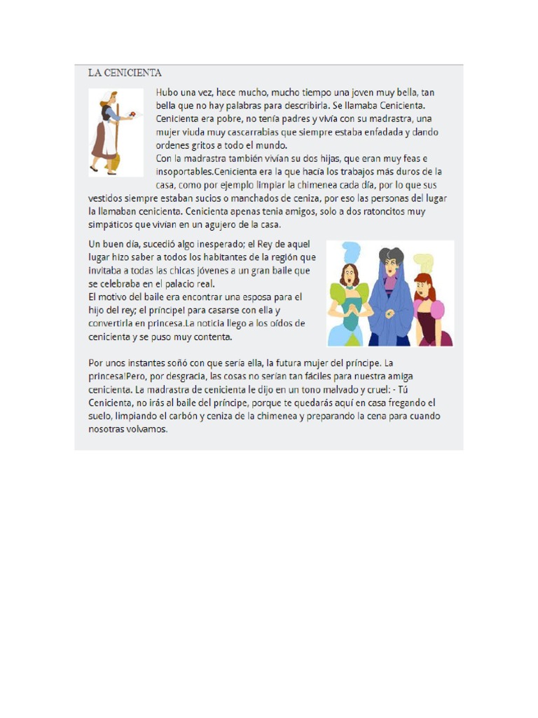 Cuento Cenicienta Pdf