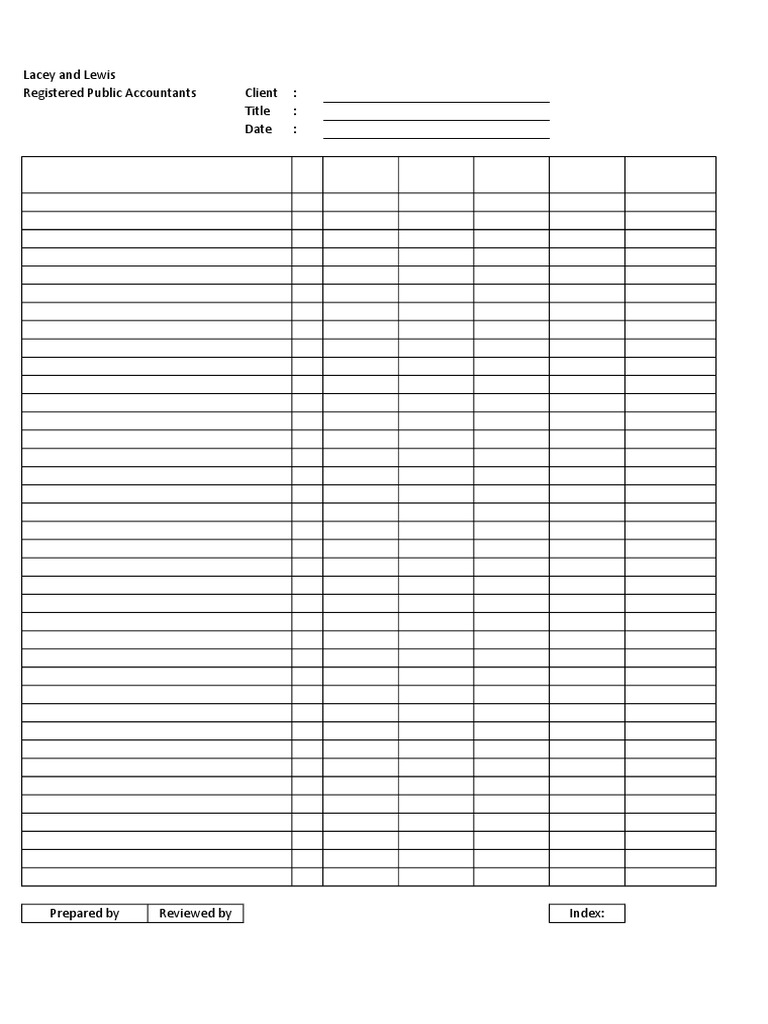 Template Workpaper | PDF