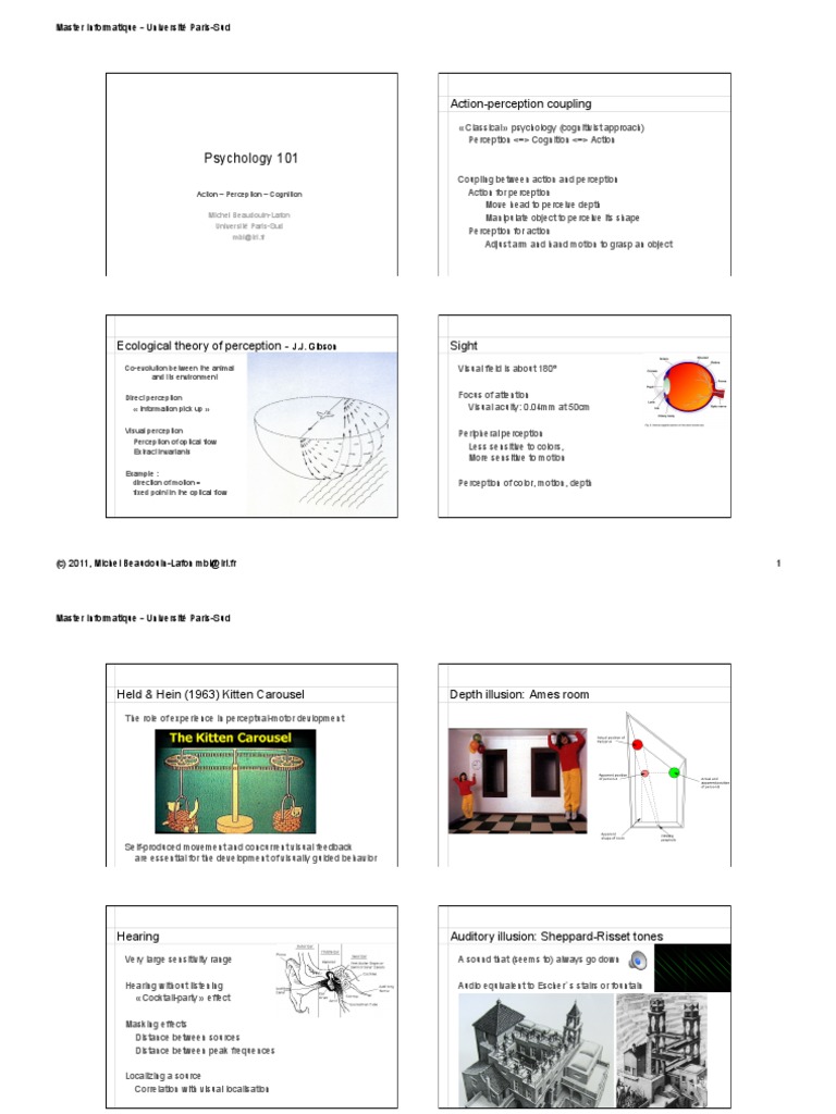 Psychology 101: Action-Perception Coupling | PDF | Perception | Memory