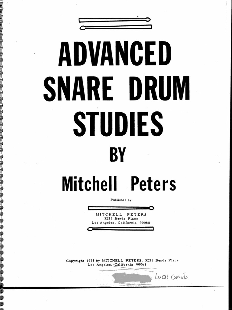 Mitchell Peters Advanced Snare Drum Studies | PDF