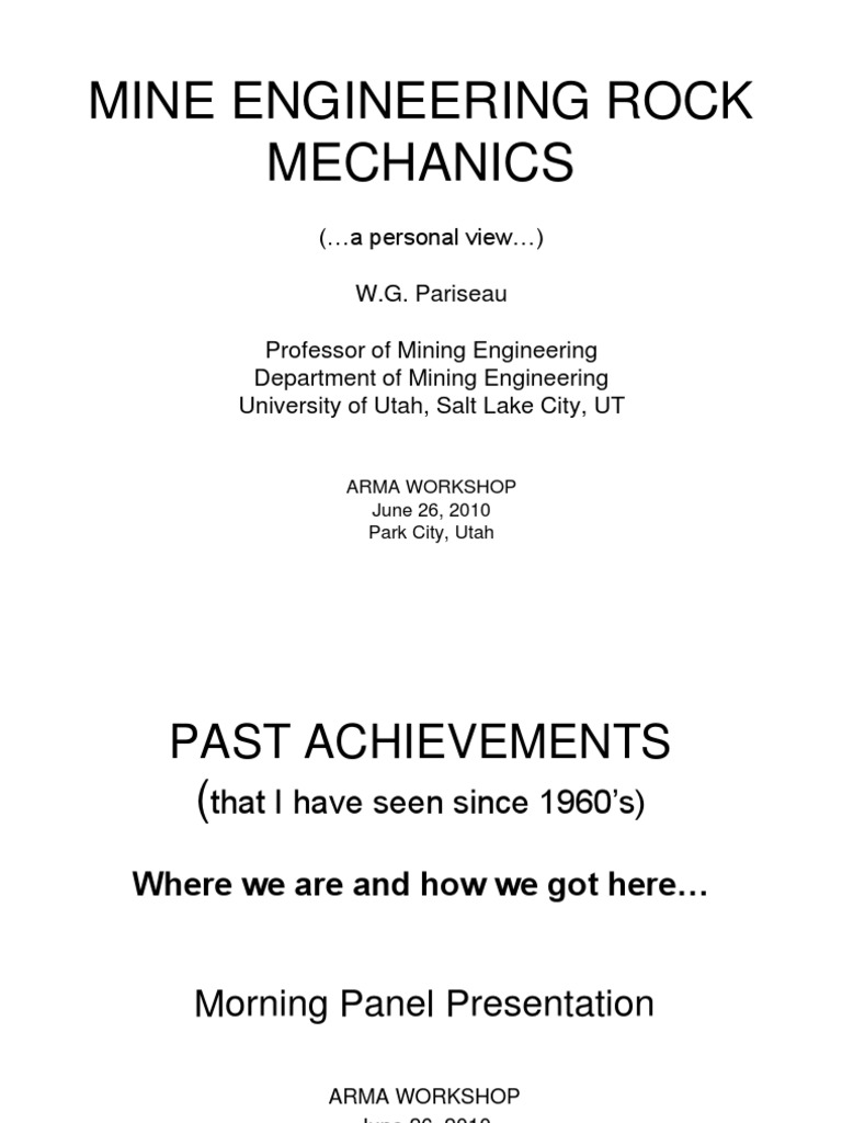 Mine Engineering Rock Mechanics WP | PDF | Materials Science | Applied ...