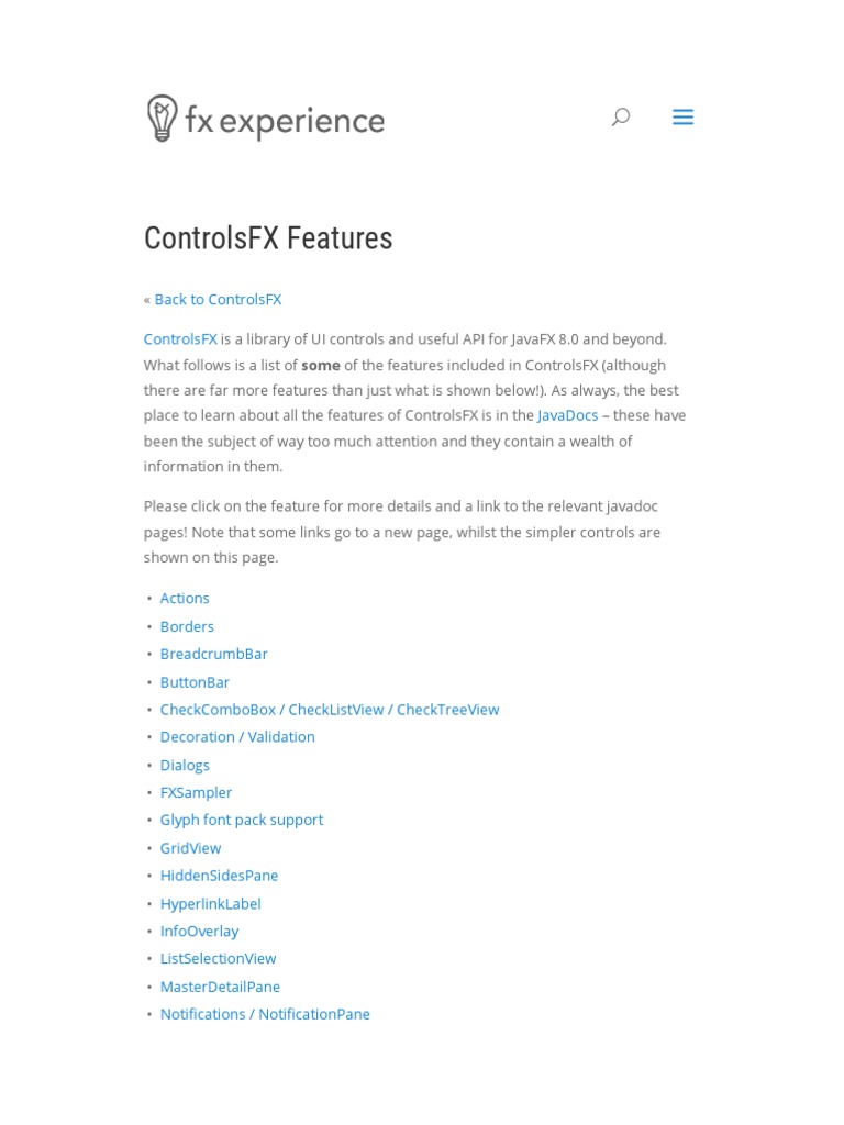 ControlsFX Features | PDF | Screenshot | Hyperlink