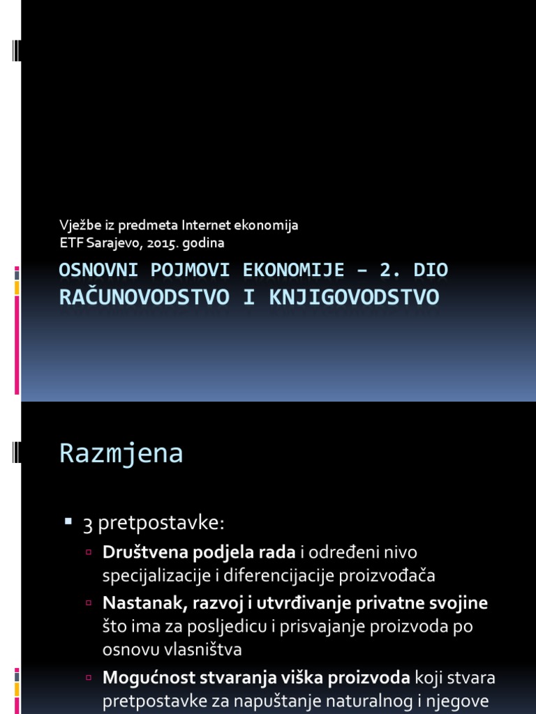 Ekonomija Knjigovodstvo | PDF