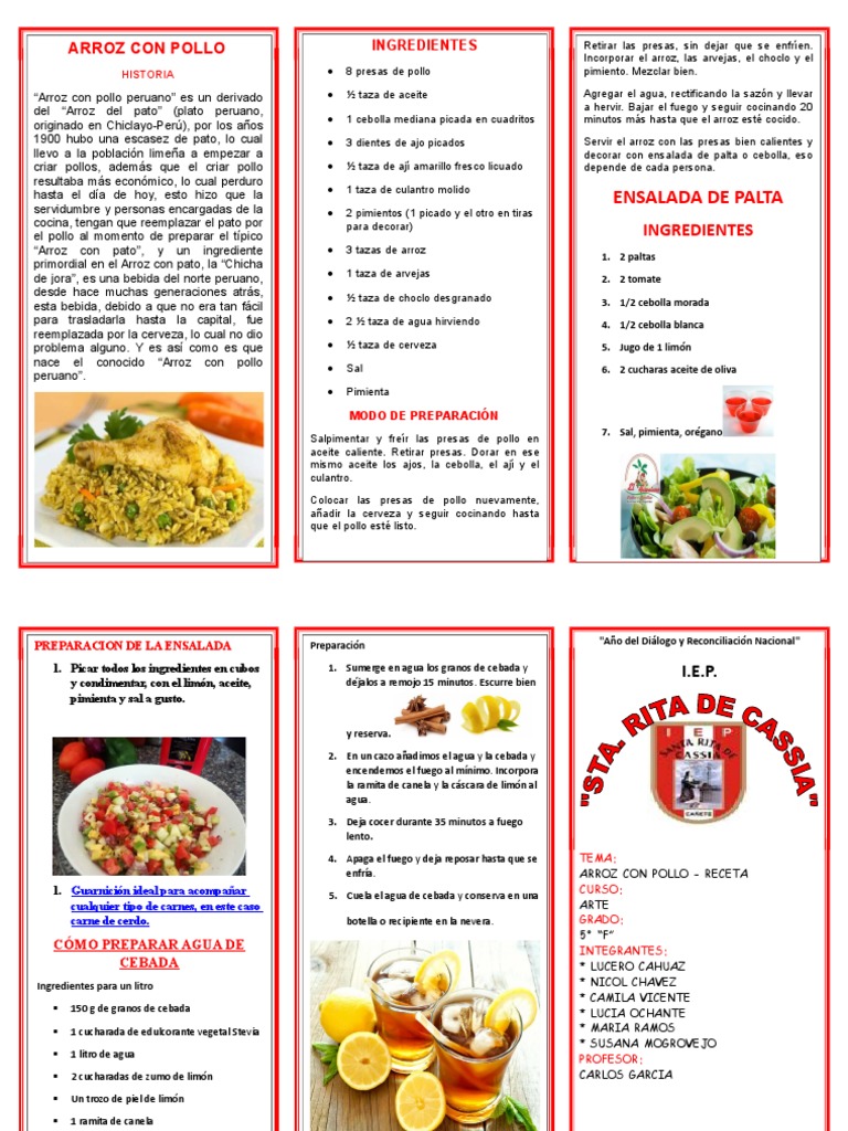 Triptico- Recetas Comida | Cilantro | ensalada | Prueba gratuita de 30 días | Scribd