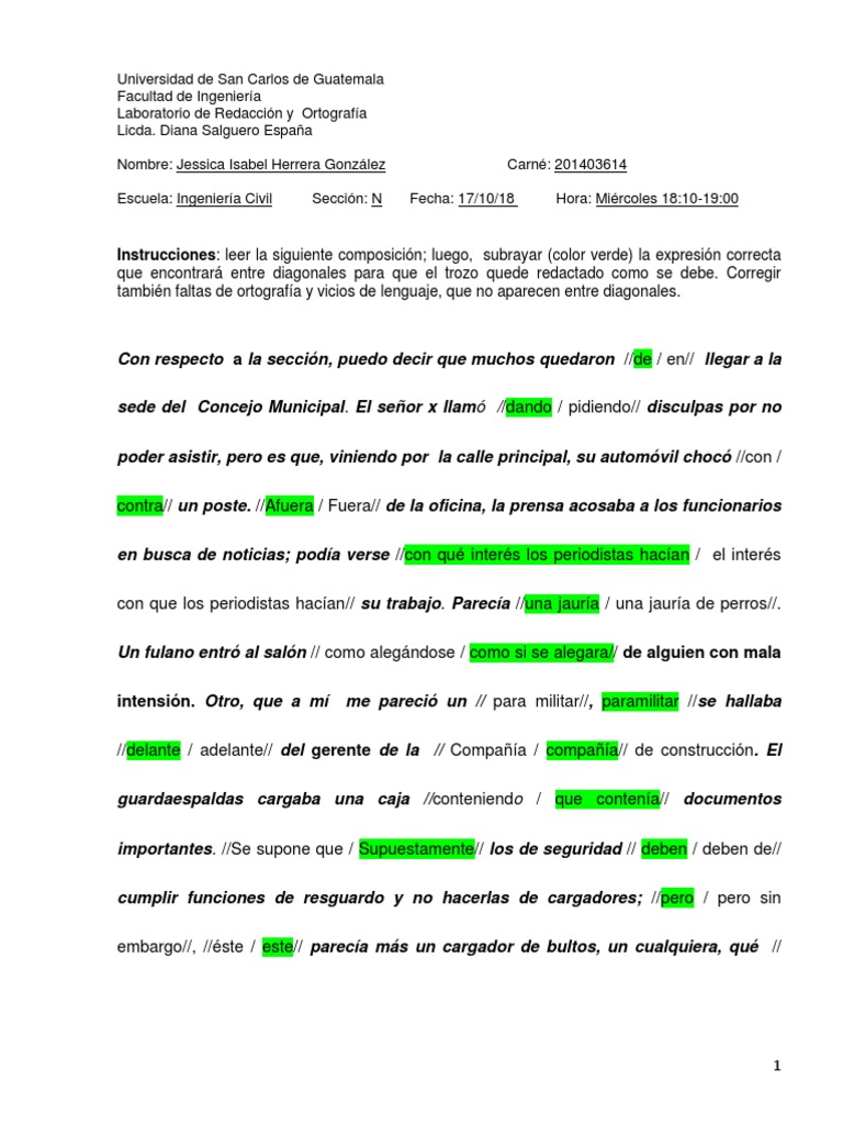 Ejercicio Redaccion Final | PDF