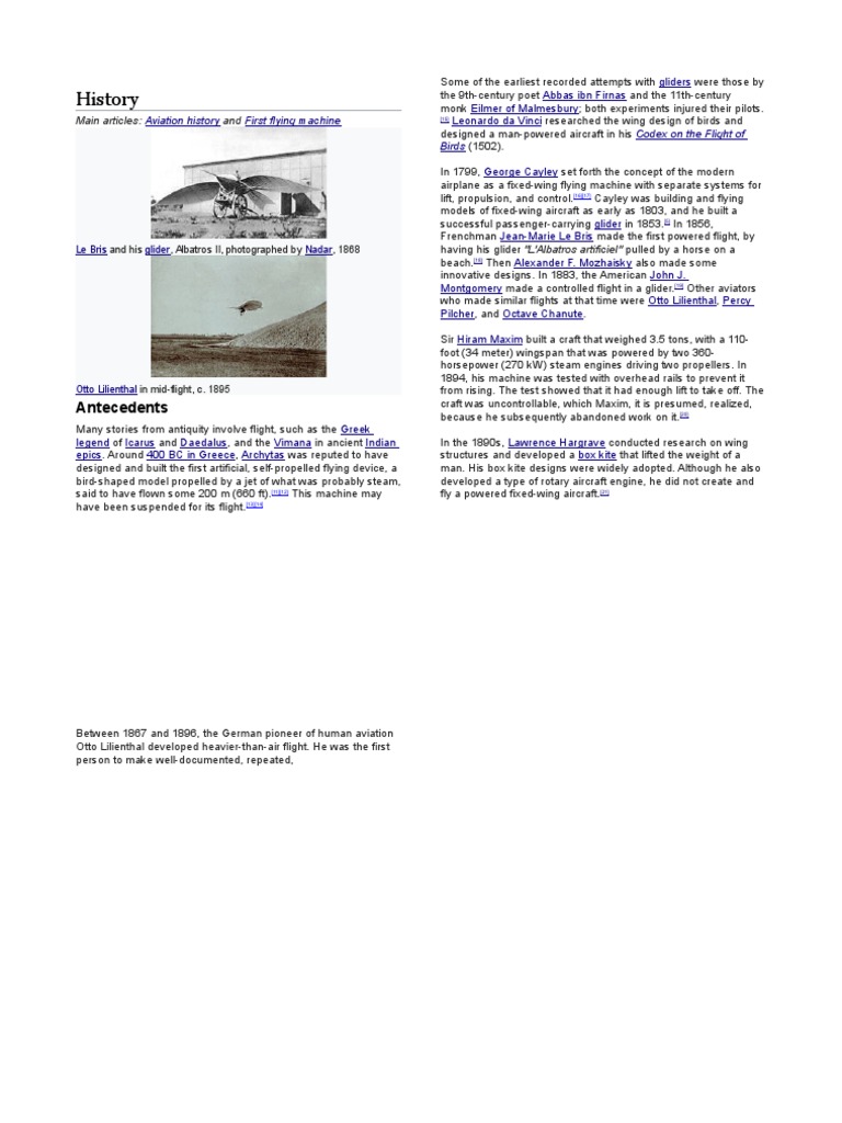 Airplane History | PDF | Fixed Wing Aircraft | Airplane
