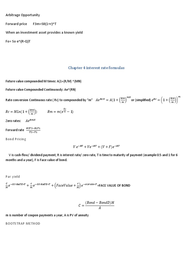 Chapter 4 Interest Rate Formulas | Download Free PDF | Futures Contract ...