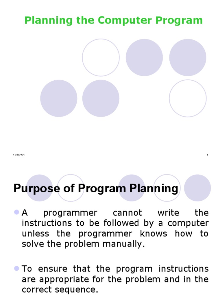 Planning The Computer Program | PDF | Algorithms | Software Engineering