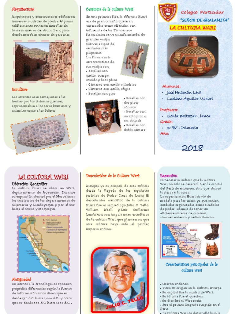 Triptico de La Cultura Wari | PDF | Cultura (general) | Arqueología