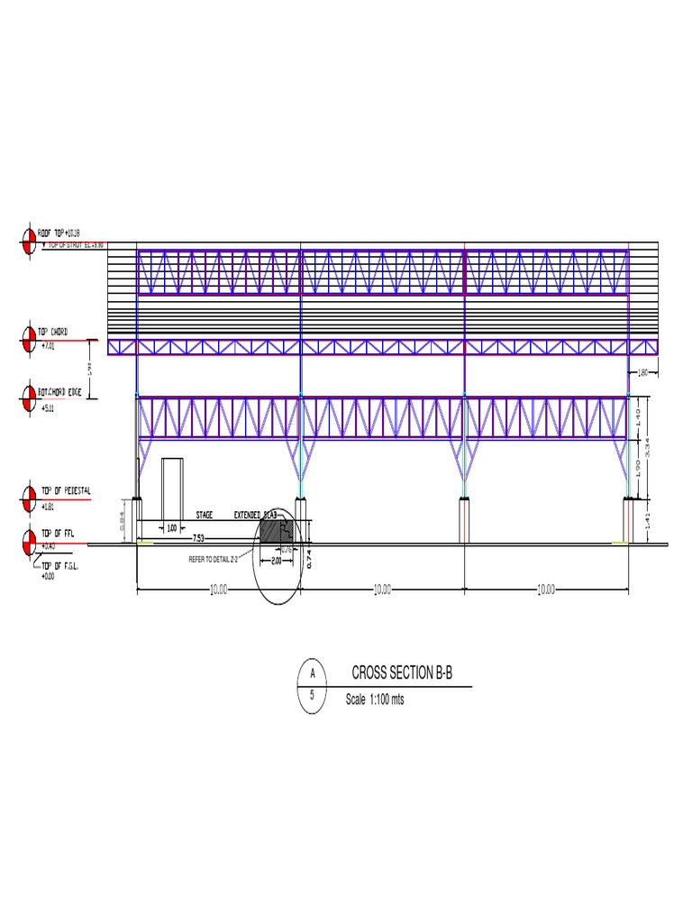 Cross Section B-B: Top of Strut El.+9.90 | PDF