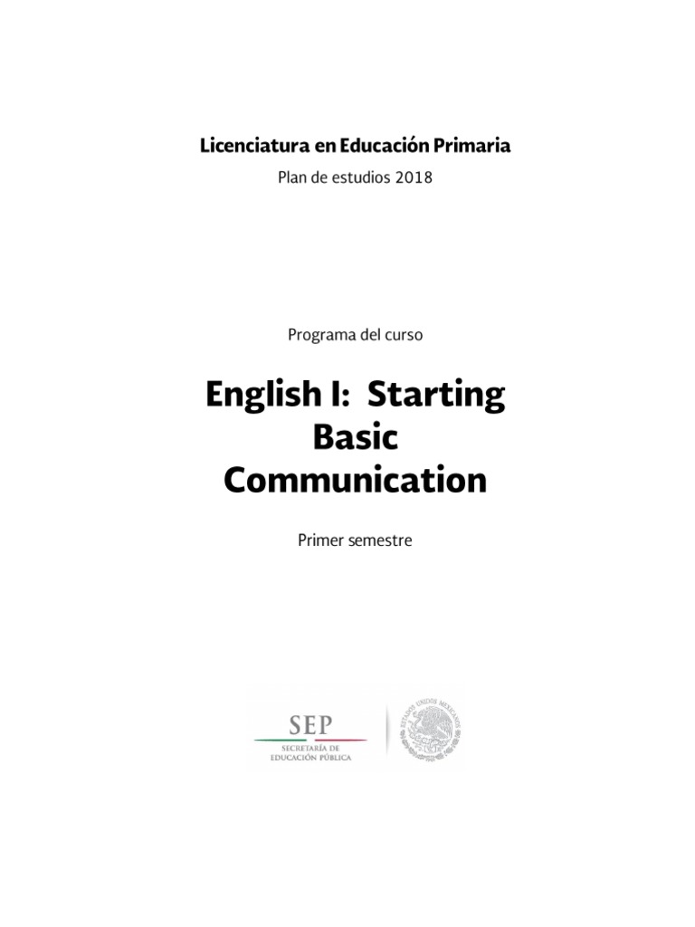 English 1 Starting Basic Communication | PDF