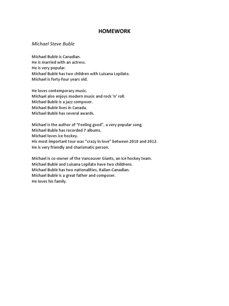 Michael Steve Buble: Homework | PDF | Art