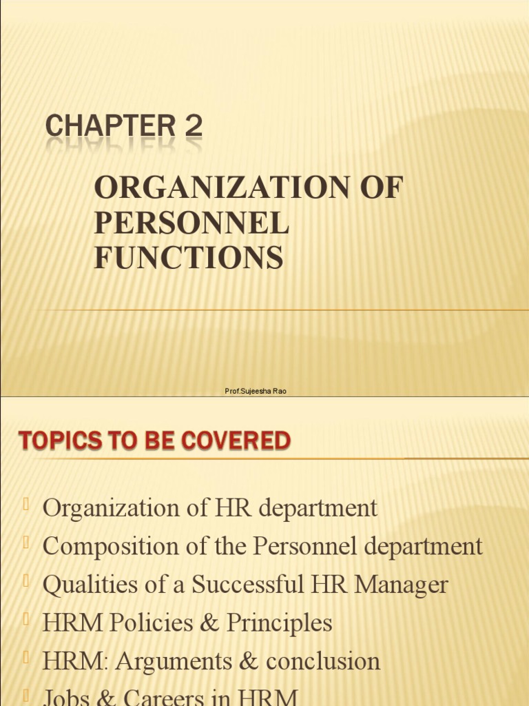 CHP 2 - Org of Personnel Functions | PDF | Human Resource Management ...