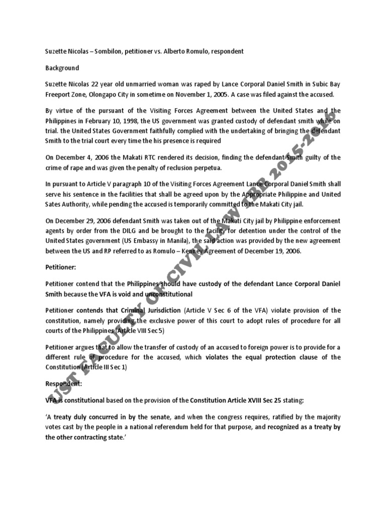 6 - Nicolas vs. Romulo | PDF | Ratification | Treaty