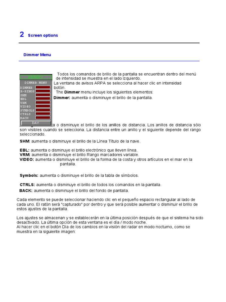 Opciones De Pantalla Y Controles De Radar Pdf Point And Click Radar