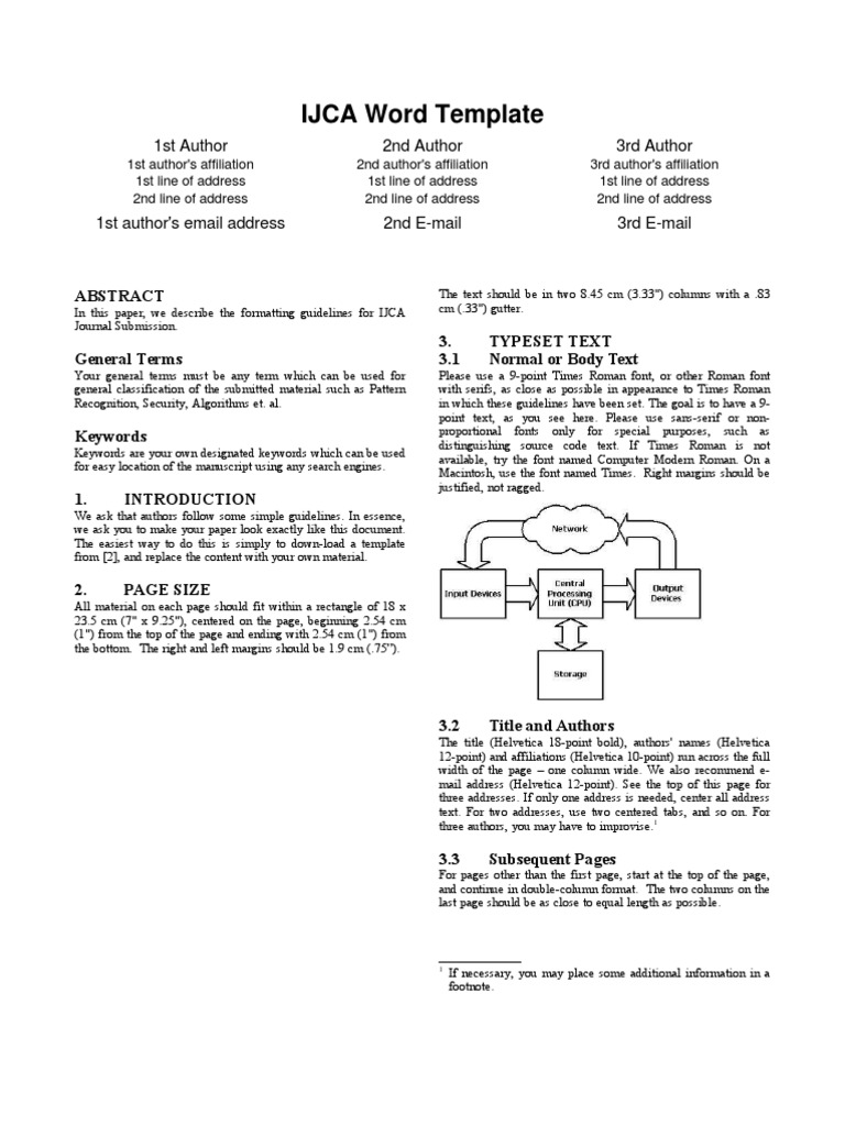 IJCA Word Template: 1st Author 2nd Author 3rd Author | PDF | Typefaces ...