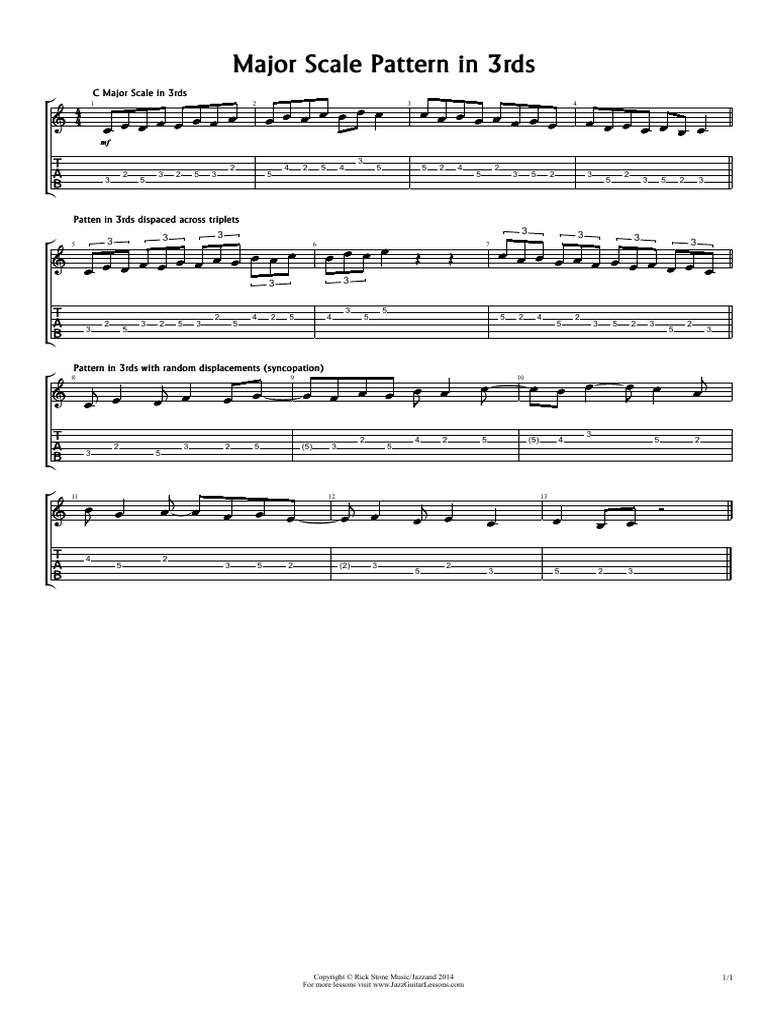 Major Scale Pattern in 3rds | PDF | Musicology | Musical Compositions