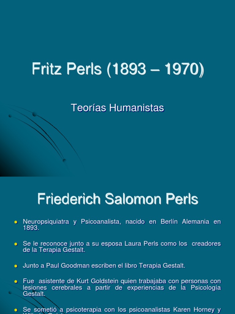 Fritz Perls | PDF | Terapia Gestalt | Psicoterapia