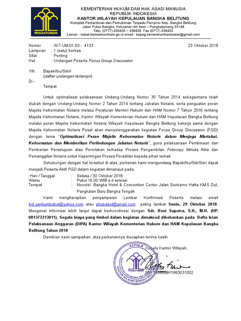 Surat Undangan FGD MKN (Fix) | PDF