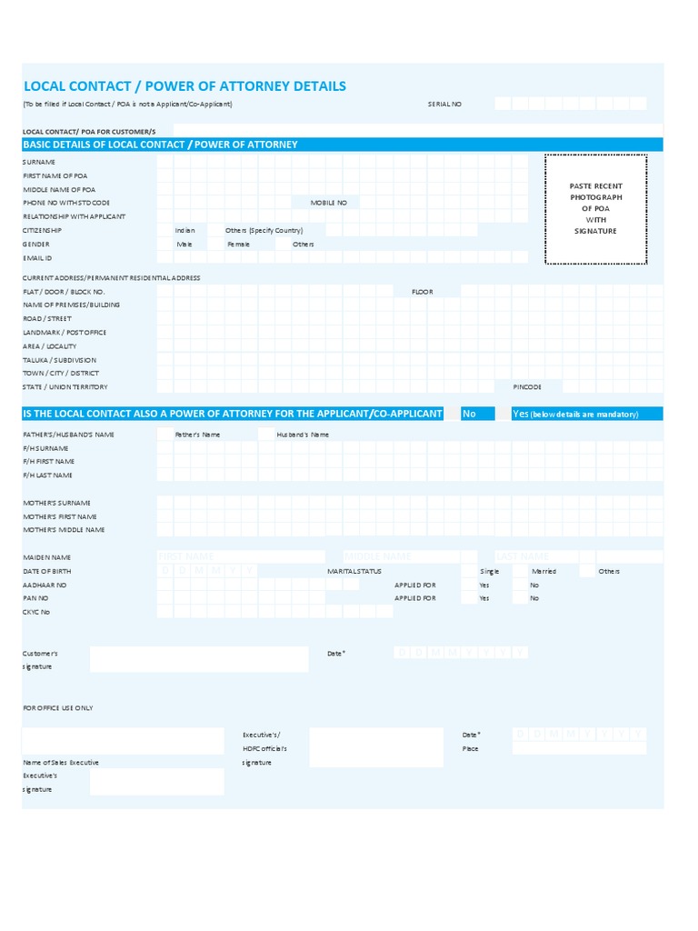 POA Details Form PDF | PDF | Social Institutions | Social Science