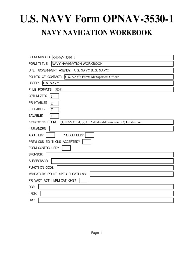 Us Navy Form K 1 | PDF
