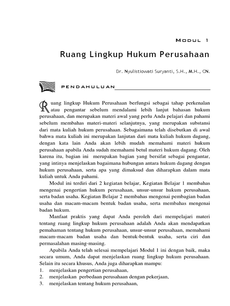 Hukum Perusahaan-Badan Hukum | PDF