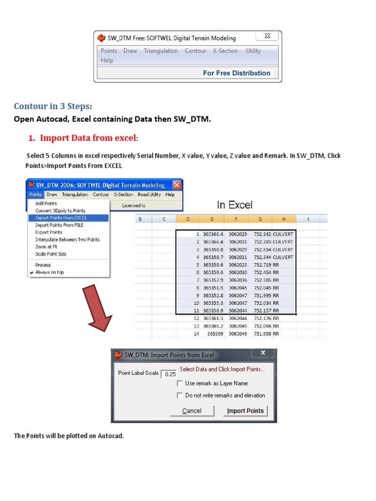Drawing Contour Using SW DTM 2006 | PDF