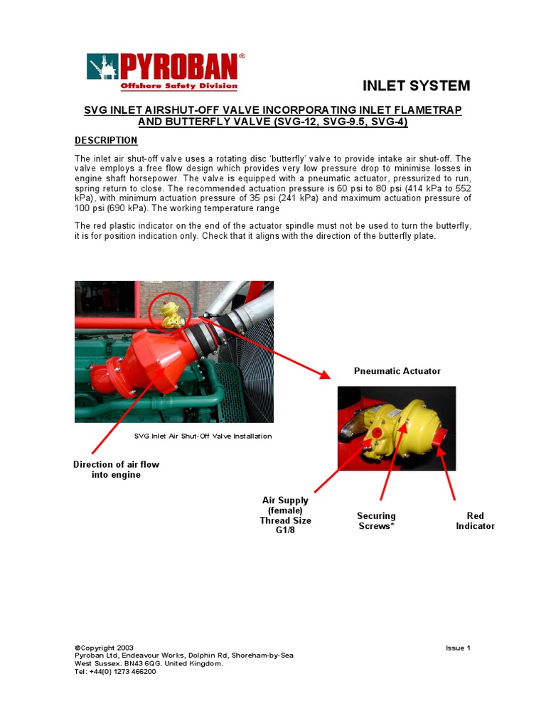 2D) SVG Inlet Valve SVG-12, SVG-9.5, SVG-4 | PDF | Valve | Actuator