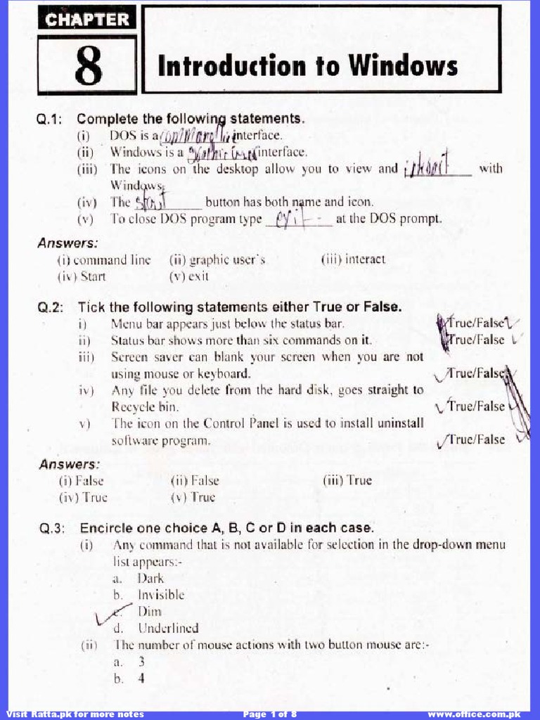 Important Notes of 9th Class Computer Science Chapter 8 | PDF ...