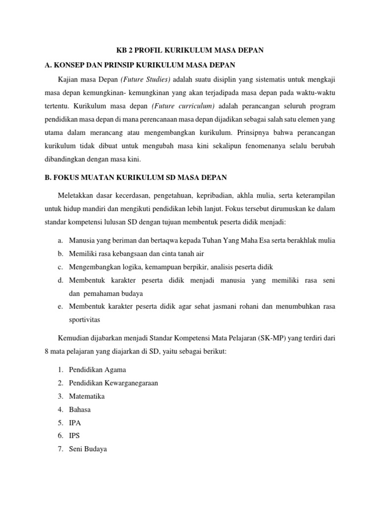 KB 2 Profil Kurikulum Masa Depa1 | PDF