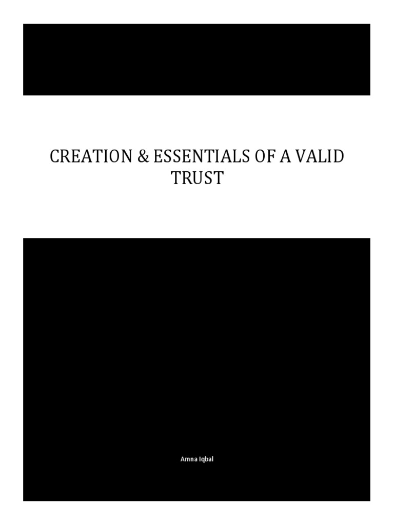 Essentials of Trust | PDF | Trust Law | Trustee