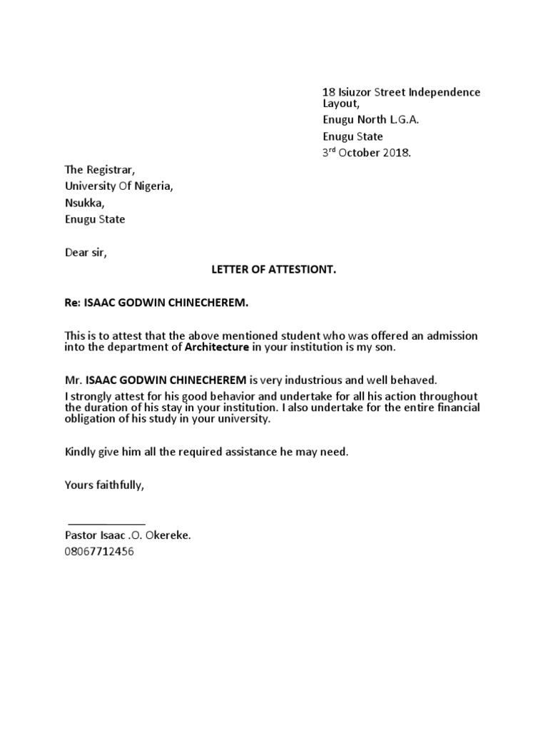Letter of Attestation | PDF