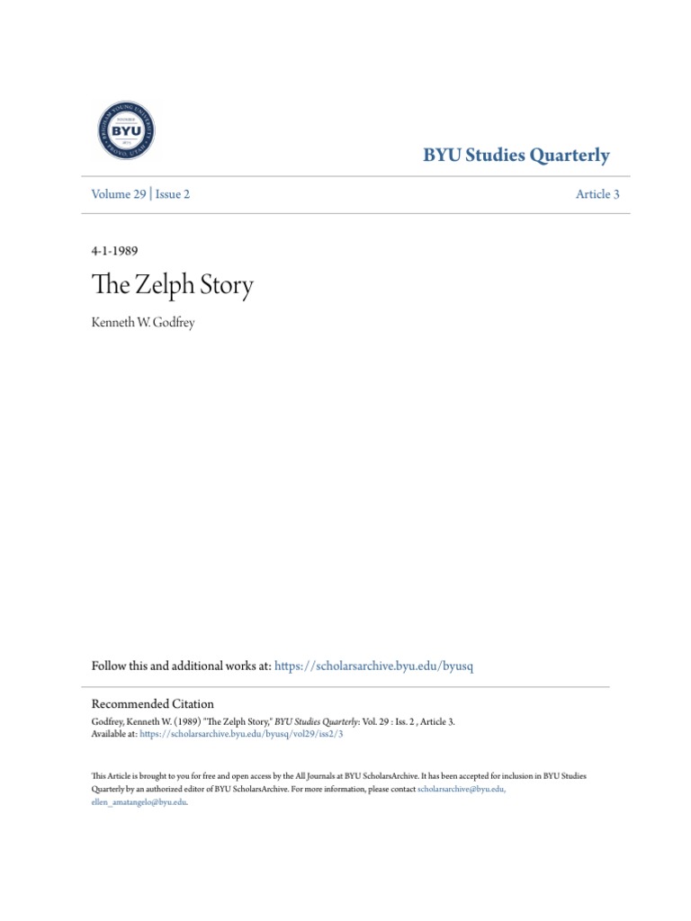 The Zelph Story | PDF | Latter Day Saint Movement | Christian New ...
