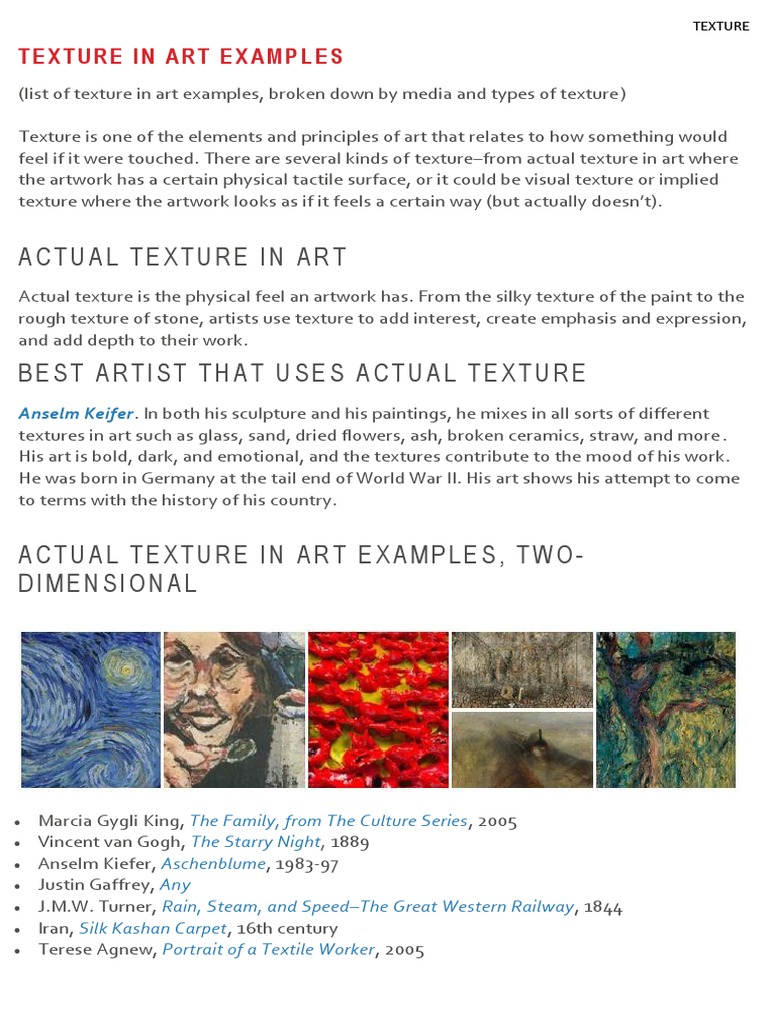 Texture | PDF | Paintings | Art Media