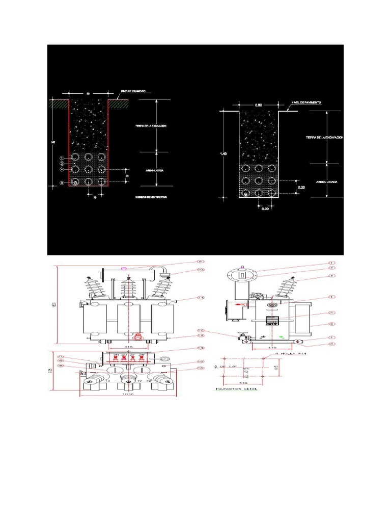 Substation layout and foundation