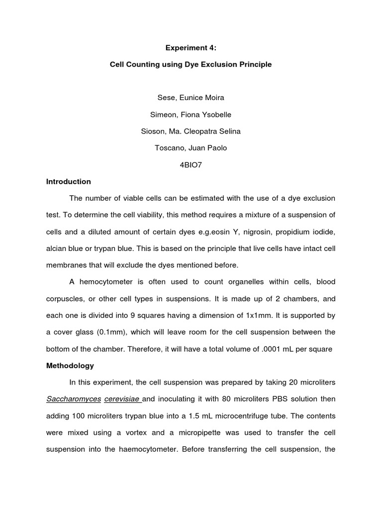 CMB Lab Written Report Ex 4 | PDF | Cell (Biology) | Biology