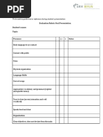 Oral Presentation Evaluation Checklist | PDF
