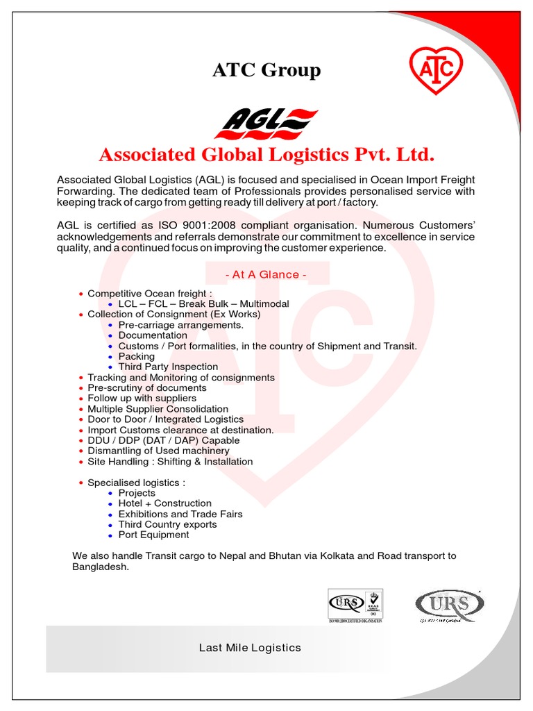 Associated Global Logistics Pvt. LTD.: ATC Group | PDF