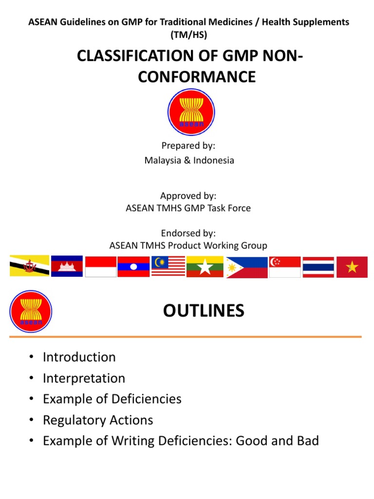 ASEAN TMHS GMP Training Classification of GMP Non Conformance | PDF ...