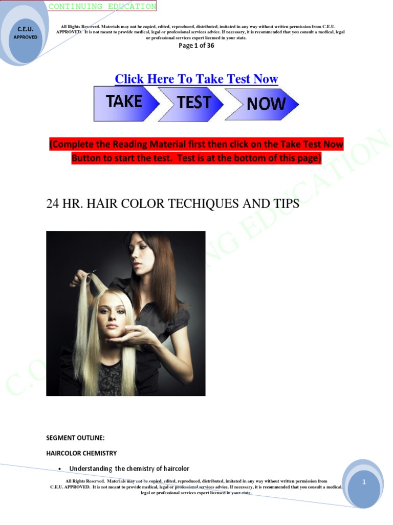 Hair Color Techniques and Chemistry Guide | PDF | Color | Yellow