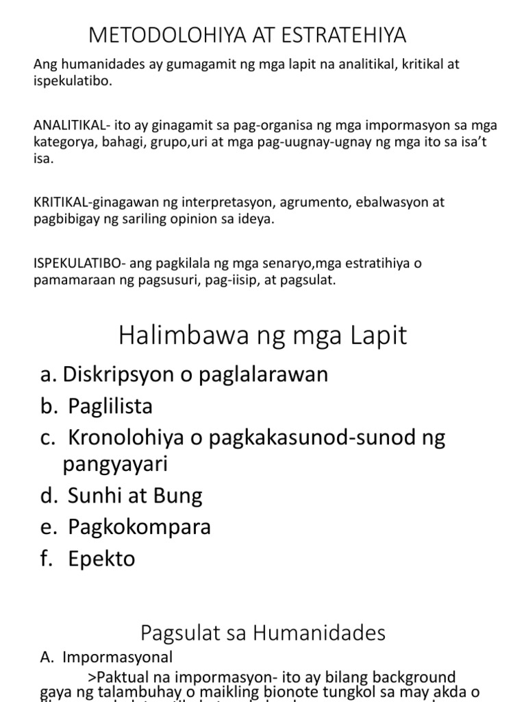 Metodolohiya at Estratehiya | PDF