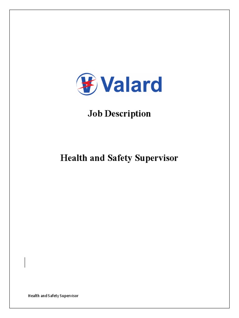 Safety Supervisor Job Posting | PDF | Supervisor | Occupational Safety ...