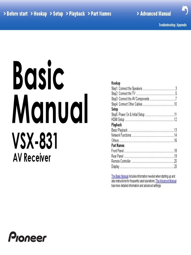 VSX-831 Advanced Manual en | PDF | Hdmi | Wireless Access Point