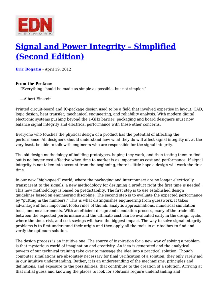 Signal and Power Integrity Simplified Second Edition | PDF ...