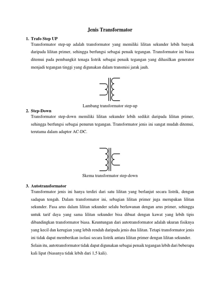 Jenis Transformator | PDF | Sains & Matematika