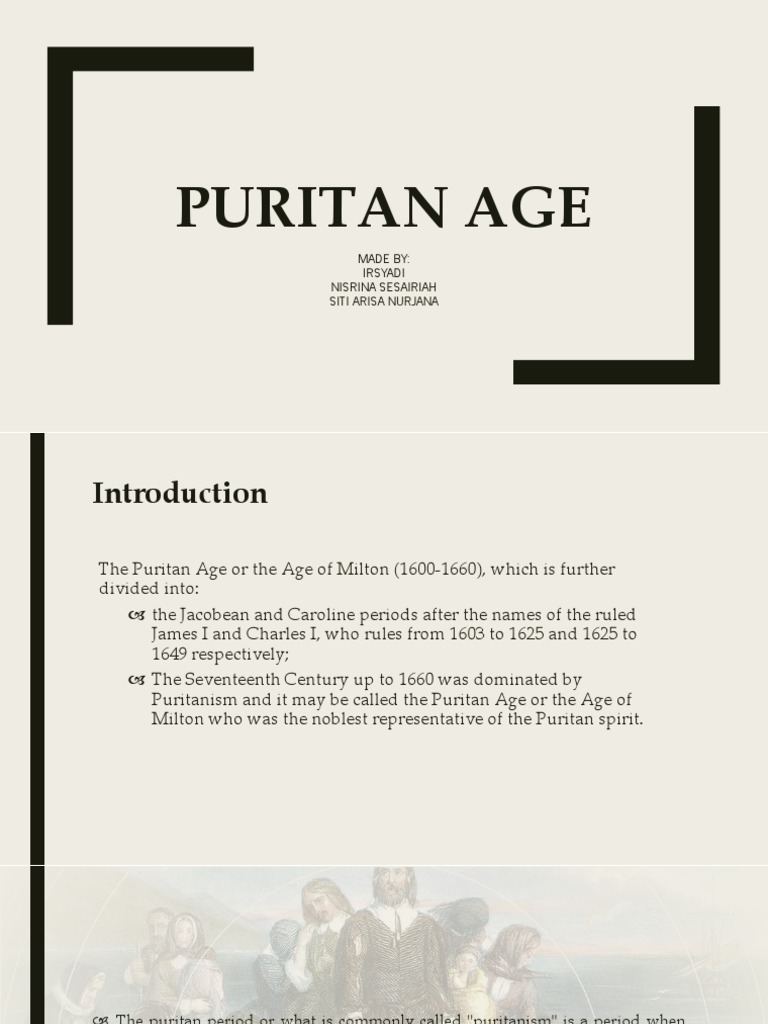 (History of Literature) Puritan Age | PDF | Oliver Cromwell | English ...