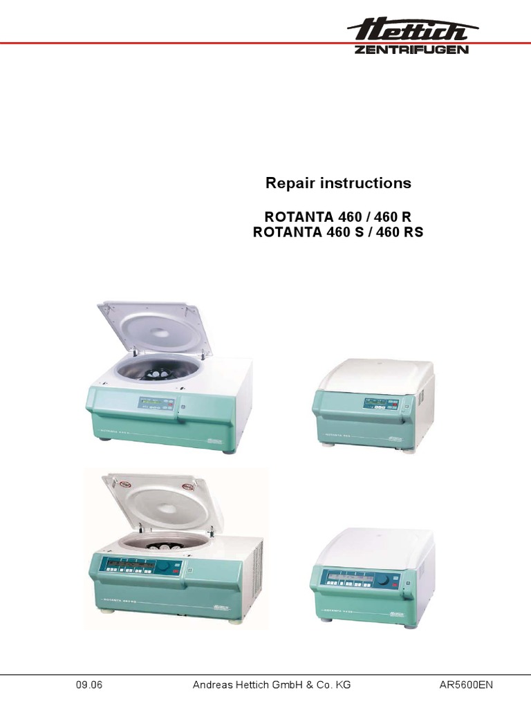 Hettich Rotanta 460 - Repair Manual | PDF | Relay | Switch