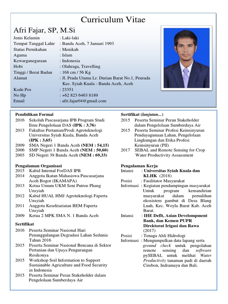 CV - Afri - Fajar (2) - 2 | PDF