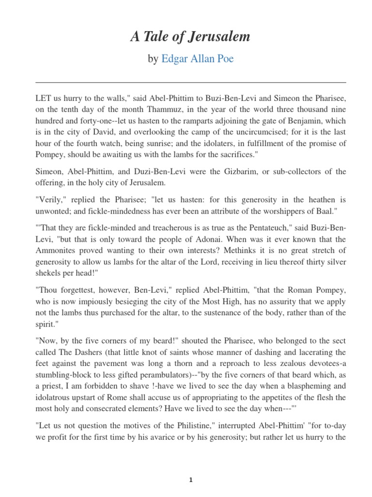 A Tale of Jerusalem | PDF